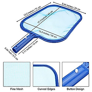 Hot Tub Cleaning Kit Accessories Contain Pool Net, Paddling Pool Brush and Scrubber Pad, with a Pair Gloves as a Gift, All in 1