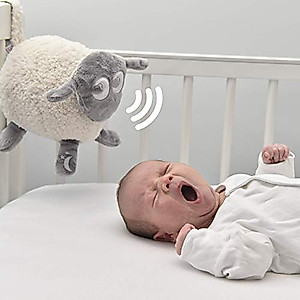 Sweet Dreamers, Ewan Deluxe with Shush, Gray | Baby & Toddler White Noise Sound Machine | Cry Activated Sensor & Nightlight | 5 Soothing Pink Noise Sounds | Auto-Off Timer | Lightweight & Portable