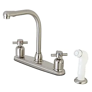 Kingston Brass FB718DX Concord Center Set Kitchen Faucet, 7" in Spout Reach, Brushed Nickel