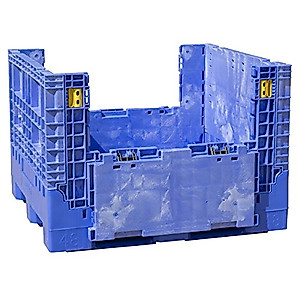Buckhorn BN4845342023000 Extra Heavy-Duty Collapsible Bulk Box Storage Bin and Shipping Container, (48-Inch x 45-Inch x 34-Inch), Blue