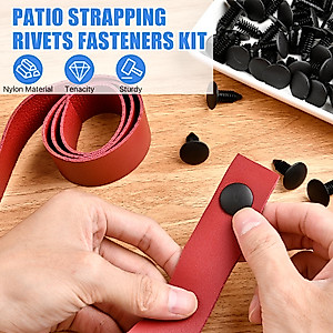 Lainballow 200 PCS Medium Multi-Gauge Rivet Fasteners, 3/4" Length Patio Strapping Rivets, Patio Strapping Rivets Fasteners with 1/4'' Holes for Repair Vinyl Straps Patio Chair Lawn Lounge