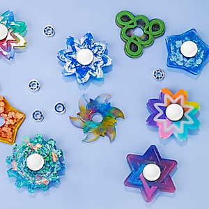 NiArt Fidget Spinner Toy DIY Bearing with Caps Set 22-Pack, MR137 0.5" Single-Sealed Chrome Steel Bearing Balls Replacement High Speed 13mmx7mmx4mm Epoxy Resin Casting Craft Skateboard Stress Reliever