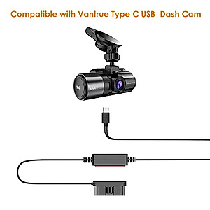 VANTRUE 10ft Type C USB OBD Hardwire Charger Cable N4, N2 Pro(2023), E1, E1 Lite, E2, E3, S2-3CH, S2-2CH, N2S, X4S, N1 Pro(2023), T3 Dash Cam and Other Type C USB Power Port Dash Cams