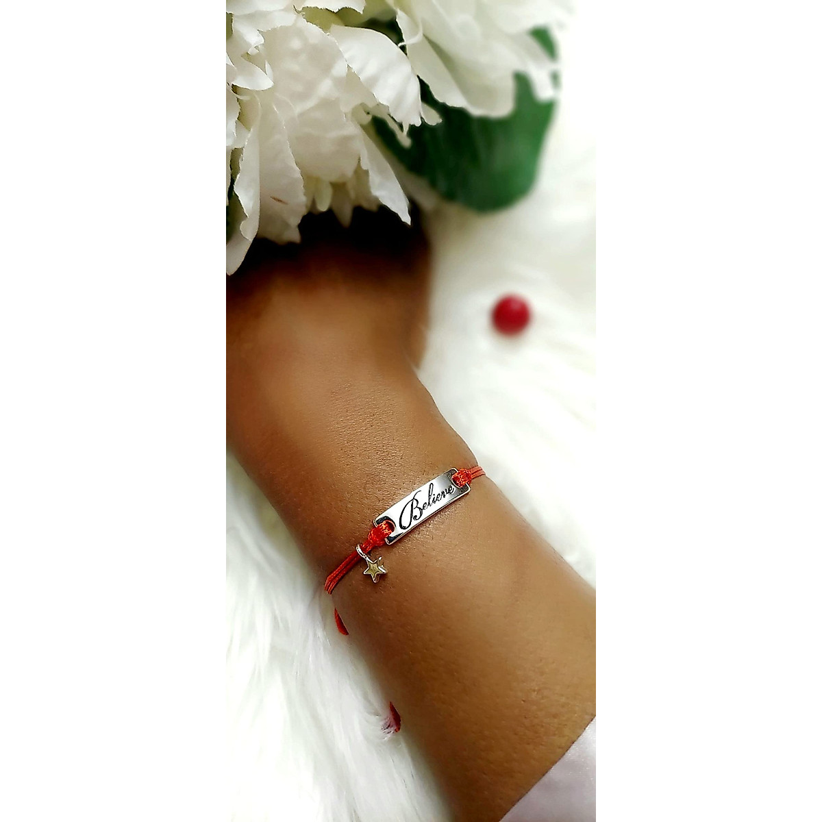 Giani Bernini Macy's Silver-Tone Believe Colored Cord Slider Bracelet OS