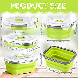 8 Pcs Small Silicone Collapsible Food Storage Containers with Airtight Lids Stacking Silicone Meal Prep Lunch Containers for Kitchen, Traveling, Leftover, Microwave Freezer Dishwasher Safe, 4 Colors