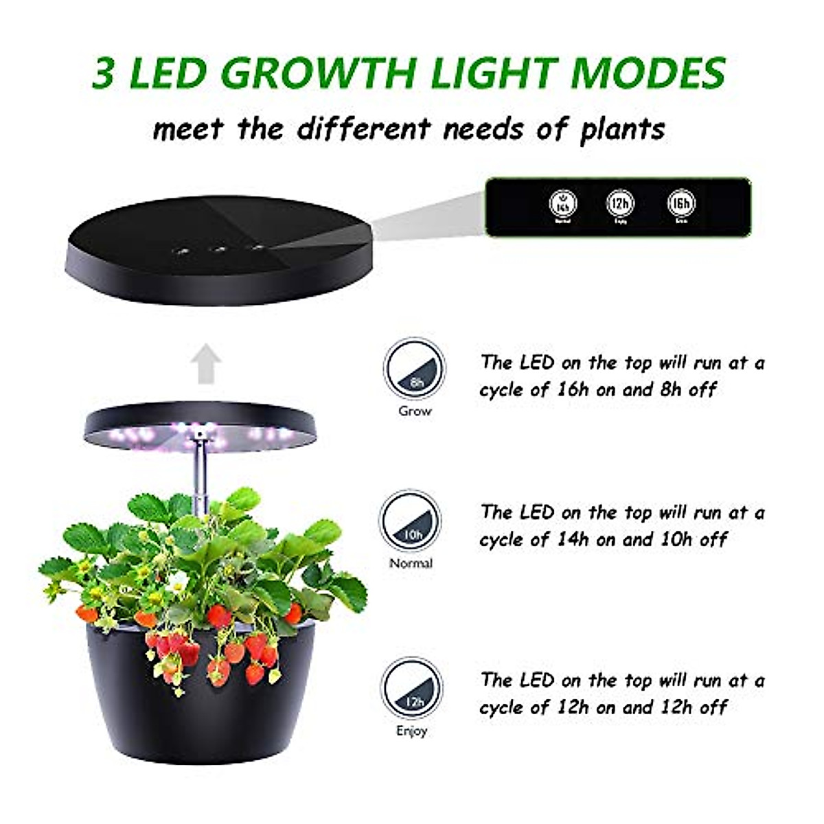 Hydroponics Growing System, 4 Pods Indoor Herb Gardening System with LED Grow Lights, Automatic Timer and Pump, Hydroponic Plant Germination Kits for Vegetable/Lettuce