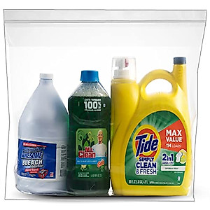 [ 50 Bags ] 8 Gallon X-Large Jumbo Storage Bags, Reclosable Clear Thick Plastic Freezer Meat Bags, 20" x 24" Extra Large Size for Clothes, Travel, Moving, Storage, & Organization