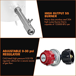 GongYi GY135 Forge Burner Furnace burner 135000 BTU 0-30 PSI Heavy Duty Stainless Steel 304