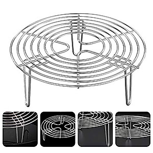 Healeved Round Steamer Rack Stainless Steel Canning Rack Cooling Rack for Steaming Cooking and Baking