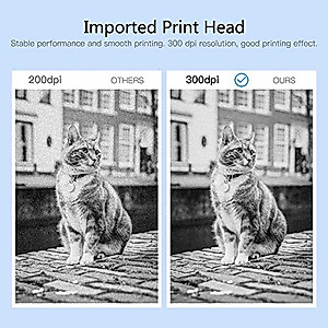 KXDFDC Pocket Printer BT Thermal Printer Portable Mobile Printer 300dpi for Photo Picture Memo Note Label with Clock Function (Color : Black-JoJo's Bizarre Adventure1)