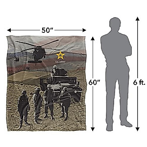 U.S. Army Blanket, 50"x60" Army Values, Silky Touch Super Soft Throw