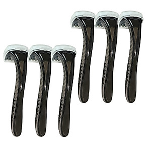 6pcs Bikini Razors Disposable Beauty Line Razors Shaver Pubic Hair Removal Body Hair Trimmer Women/Men (Black)