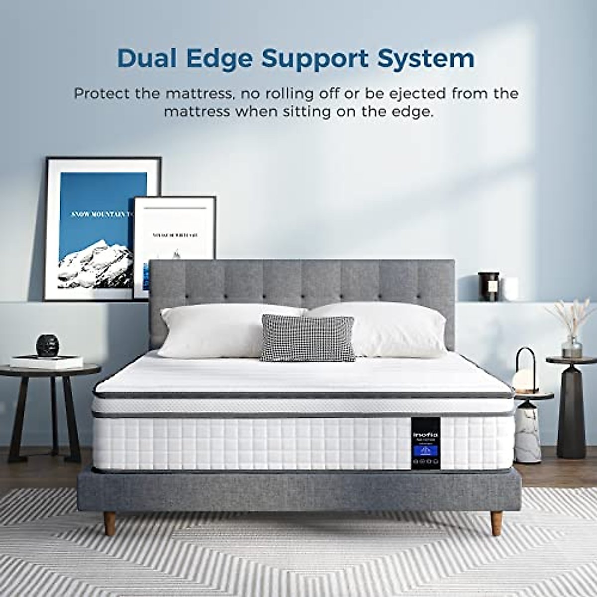 Inofia Twin Mattress, 10 Inch Twin Size Hybrid Mattress in a Box with Cool Memory Foam, Breathable Comfortable Single Mattress, Motion Isolating Individually Wrapped Coils, Supportive&Pressure Relief