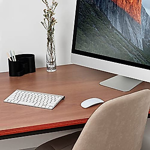 Halter Computer Desk with Storage Office Desk with Shelves for Home or Office Computer Desk with Shelves for PC Monitor Desktop Gaming Desk Study Desk Cherry Wood Black Metal Frame 47 Inches