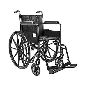 McKesson Wheelchair, Swing Away Foot Leg Rest, Fixed Arm, 18 in Seat, 300 lbs Weight Capacity, 1 Count