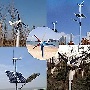 Marsrock Small Wind Turbine Generator AC 12Volt 400W Economy Windmill with MPPT Controller for Wind Solar Hybrid System 2m/s Start Wind Speed 3 Blades (400Watt 12Volt)