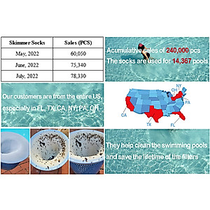 GOKU 10-Pack Swimming Pool Skimmer Socks for Inground & Above Ground Pool, Fine Mesh Leaves Pollen Catcher Debris Pre-Filter Scum Sock, Pool Basket Net Filter Protector Strainer Screen Liners Savers