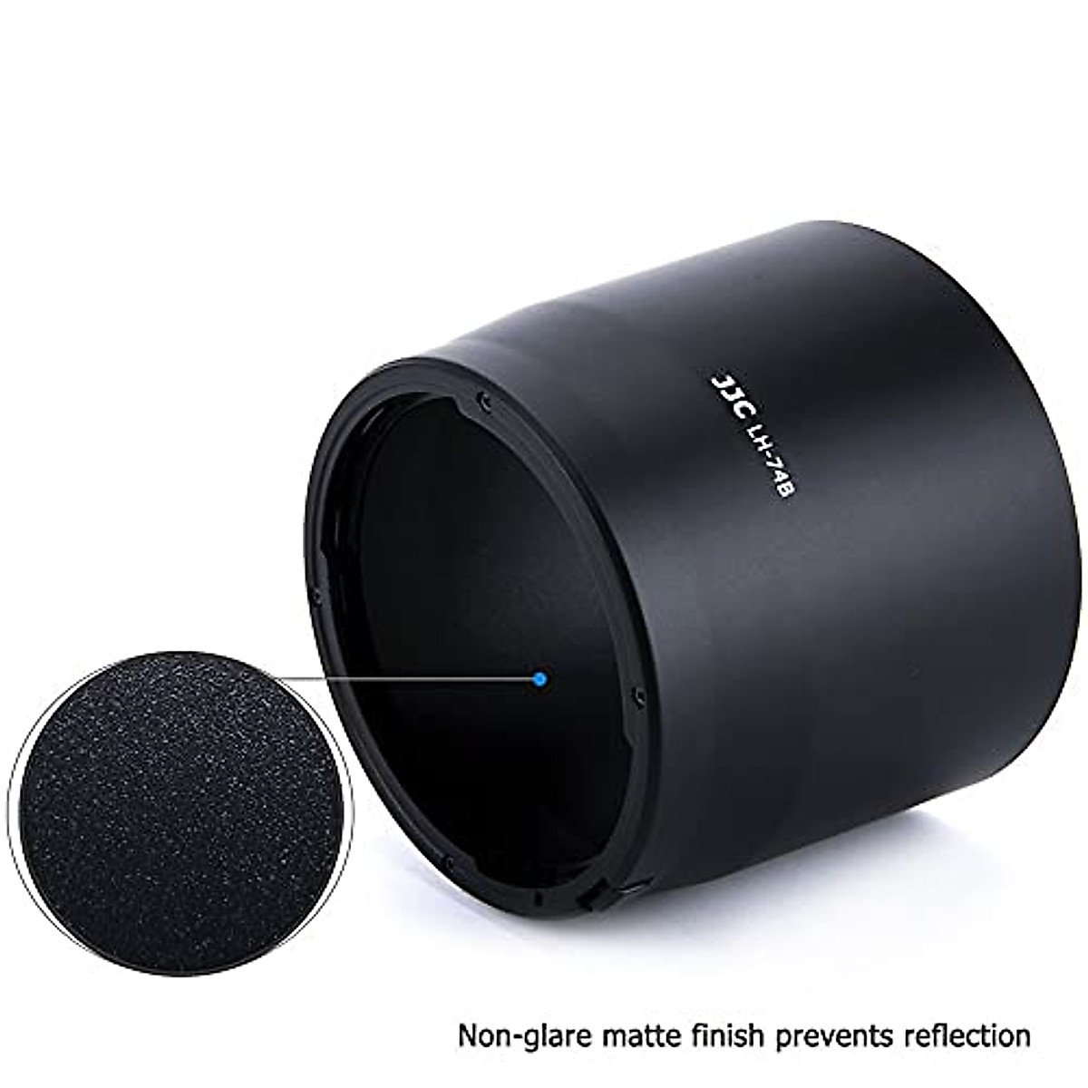 JJC Dedicated Lens Hood Shade Protector for Canon RF 100-400mm F5.6-8 is USM & EF 70-300mm f/4-5.6 is II USM Lens Replaces Canon ET-74B Lens Hood Reversible/Bayonet/with Button to Lock or Release