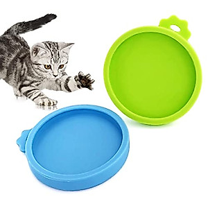 COMTIM Small Size Cat Food Can Lids, 2 Pack Silicone Cat Food Can Lids Covers for Small Cans 3 oz 2.5 oz