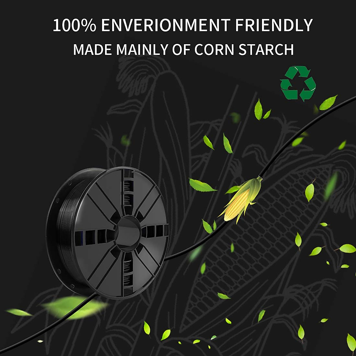 NOVAMAKER PLA Filament 1.75mm 3D Printer Filament, Black, 1kg Spool(2.2lbs), Yellow Gold, Dimensional Accuracy +/- 0.03mm, Fit FDM 3D Printer and 3D Pen