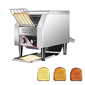 Commercial Conveyor Toaster 150 Slices/Hour 110V Heavy Duty Restaurant Toaster Electric Countertop Belt Machine for Home Office Bread Bagel Breakfast Food