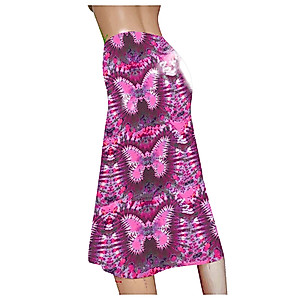 Padaleks Long Maxi Skirts for Women Gypsy Hippie Clothes Bohemian Style Vintage Print Summer Beach Skirt Dress