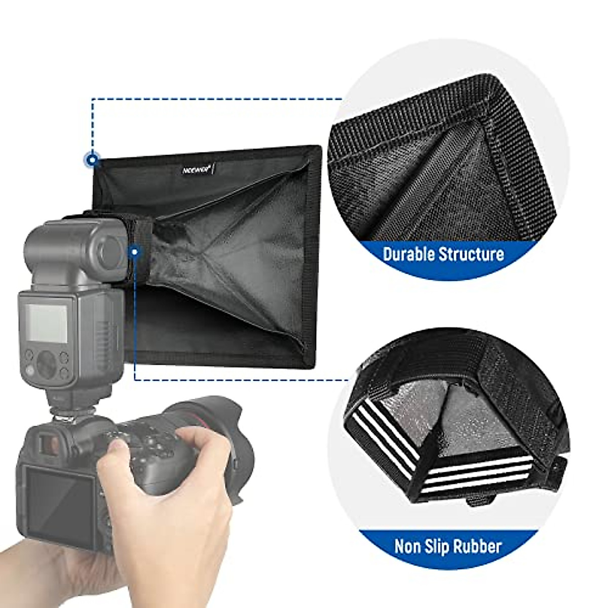 NEEWER Flash Diffuser Light Softbox 9" x 7", Universal, Collapsible with Storage Pouch Compatible with Canon Nikon Sony Godox Yongnuo NEEWER speedlight