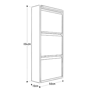KASER Shoe Storage Cabinet -3 Drawer 20" Metal Wall Mountable Shoe Storage for Entryway with No Assembly - Shoe Cabinet for Entryway Slim - 2-3 Pair per Tier