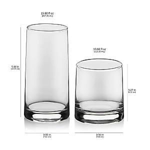 Libbey Cabos 16-Piece Tumbler and Rocks Glass Set