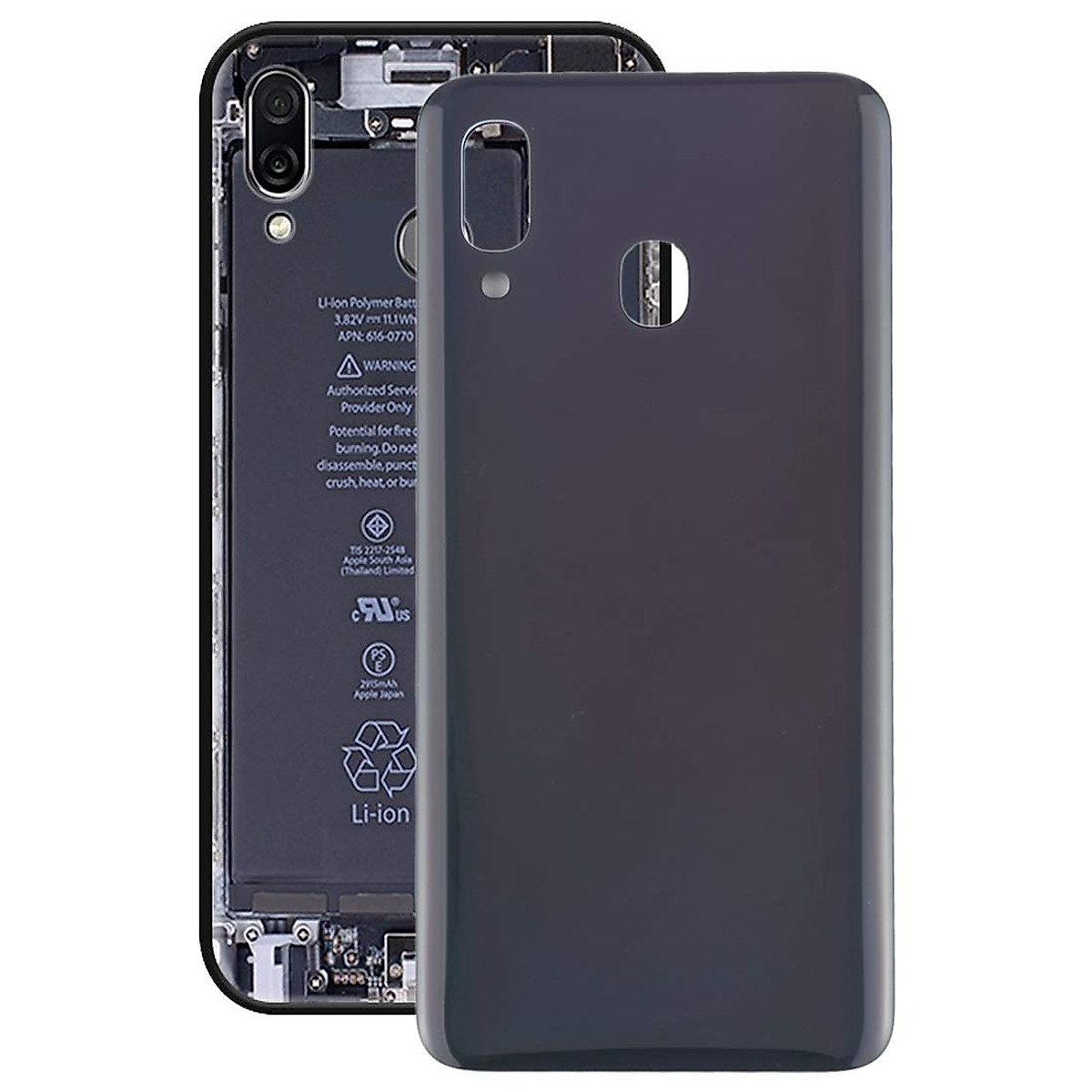 LIYONG Replacement Spare Parts Battery Back Cover for Galaxy A40 SM-A405F/DS, SM-A405FN/DS, SM-A405FM/DS(Blue) Repair Parts (Color : Black)