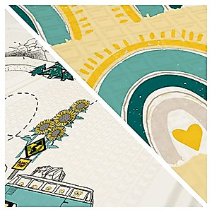 JumpOff Jo - Large Waterproof Foam Padded Play Mat for Infants, Babies, Toddlers, Play Pens & Tummy Time, Foldable Activity Mat, 70 in. x 59 in. - Road Trip