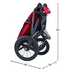 Joovy Zoom 360 Ultralight Jogging Stroller, Large Canopy, Lightweight Jogger, Extra Large Air Filled Tires, Black