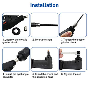 90 Degree Right Angle Converter Rotary Tool Adapter Attachment for Dremel Electric Grinder Tool