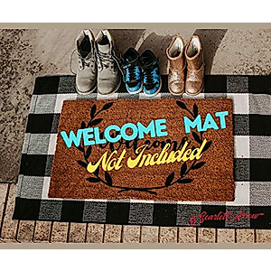 Buffalo Plaid Rug 28" x 43" - Indoor/Outdoor Black and White Checkered Rug - Area Rugs for Layered Door Mats Washable Carpet for Porch/Kitchen/Farmhouse - Washable Thick Plaid Hand-Woven Fabric