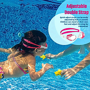 Frienda 8 Pcs Swim Goggles, Adjustable Silicone Swimming Goggles Crystal Clear Swim Glasses for Children and Teens(Mixed Colors)