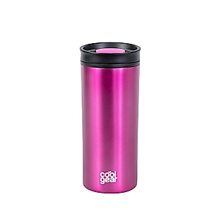 COOL GEAR 2 Pack 16 oz Amelia Coffee Travel Mug with Spill Resistant Slider Lid - Pink/Teal