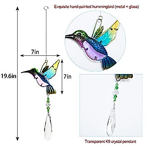 WEISIPU Crystal Suncatchers for Windows - Hummingbird Crystal Ball Prisms Hanging Crystals Ornament for Home Garden Office Wedding Christmas Decoration-Hummingbird