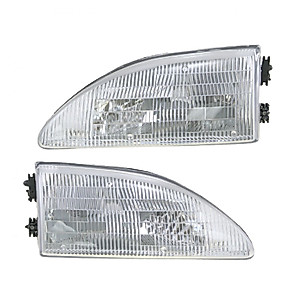 Headlights & Parking Corner Lights Left & Right Pair Set for 94-98 Ford Mustang