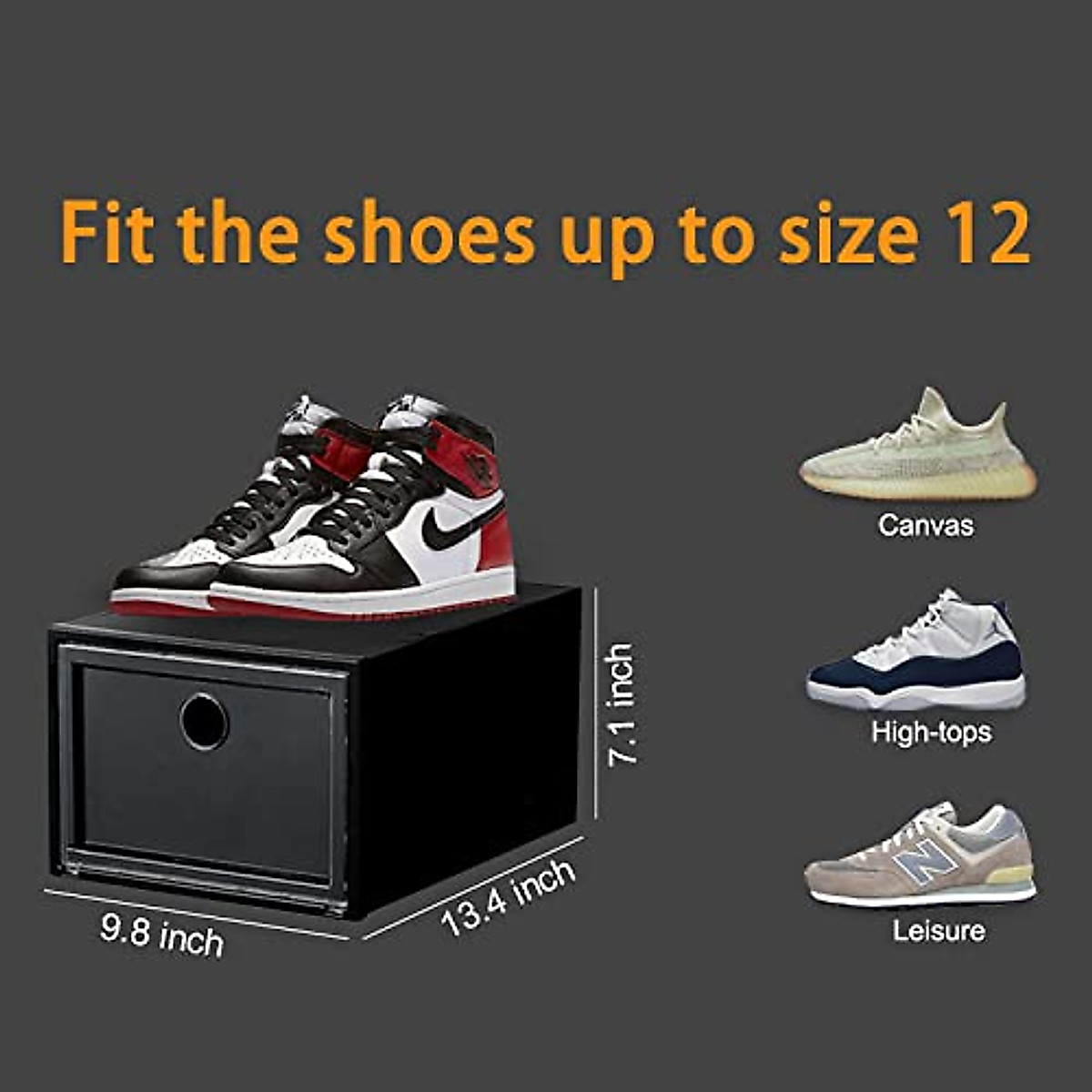 verklale Shoe Storage Box, Super Large 18 PACK Clear Plastic Stackable Shoe Organizer, Drawer Type Front Opening Shoe Holder Containers for sneaker