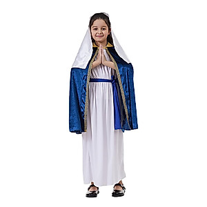 EraSpooky Girls Virgin Mary Costume Biblical Characters Nativity Dresses for Kids