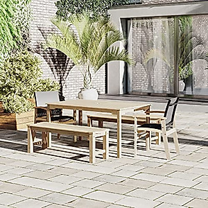 Amazonia SC RINJBENCH Riverside Teak Backless Bench | 51" inch | Ideal for Outdoors, Brown