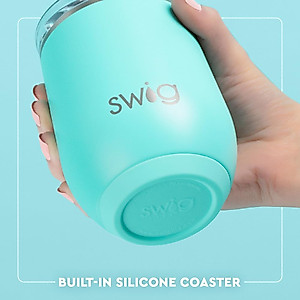Swig Life 12oz Wine Tumbler with Lid, Stainless Steel, Dishwasher Safe, Portable, Triple Insulated Wine Tumbler (Bits and Pieces)