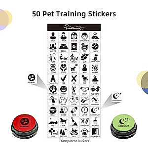 BOSKEY Set of 6 Dog Buttons, Dog Communication Button, Dog Talking Button, Recordable Button, Dog Touch Button, 50 Training Stickers to Teach Your Dog to Talk!(6 Pack)