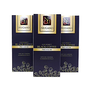 3 Boxes (30 sachets/box)Nugano Ganoderma Black Coffee with 100% certified Ganorderma Reshi Extract