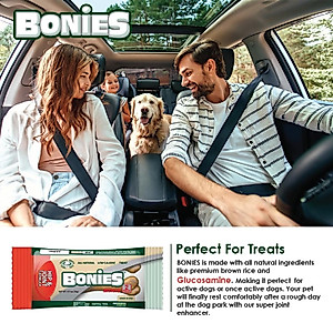 Bonies Natural Hip & Joint Formula Minis-Sized Single Bone, Glucosamine & Omega Fatty Acids, Fresh Breath, Clean Teeth, Low Calories, Chicken Flavor, Minis, 2 Bone Pack