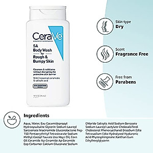 CeraVe Body Wash with Salicylic Acid | Fragrance Free Body Wash to Exfoliate Rough and Bumpy Skin | Allergy Tested | 10 Ounce