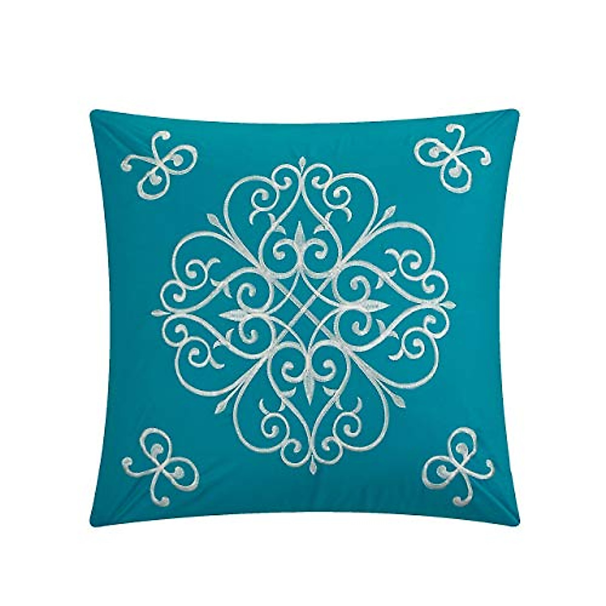 Chic Home Mornington Large Scale Contempo Bohemian Reversible Printed with Embroidered Details. King Bed in a Bag Comforter Set, Black