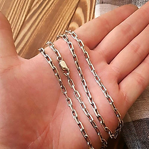 Verona Jewelers 925 Sterling Silver 3MM 4.5MM 5.5MM Mariner Anchor Link Chain Necklace- Square Link Cable Link Necklace Chain, Twist Link Necklace, Rolo Chain Necklace (22, 5.5MM)