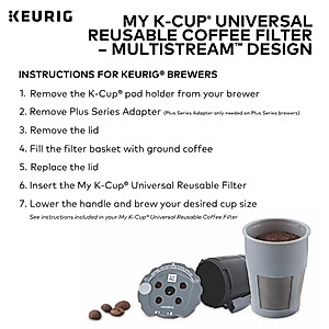 Keurig My K-Cup Universal Reusable Filter MultiStream Technology - Gray