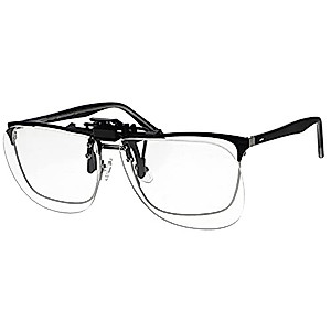 Magna-flip Clip on Flip up Magnifiers, 5.00 Power Converts Distance Glasses and Into Reading and Computer Glasses